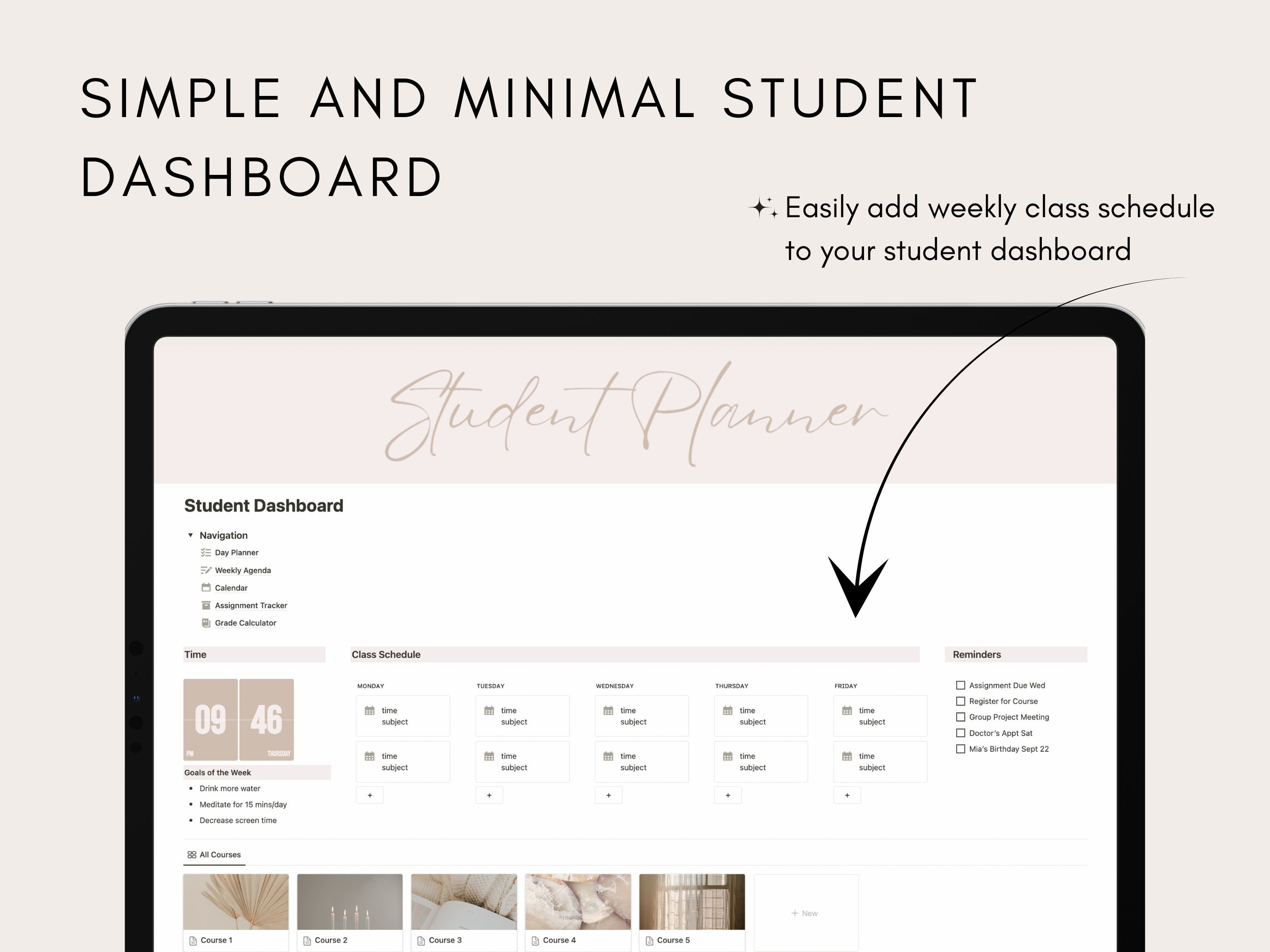 Student Planner Notion Template: All-in-one Organizer for Agenda ...