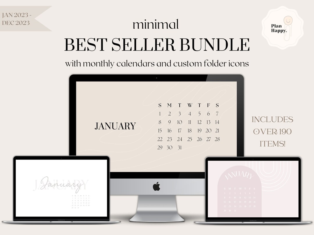 Desktop Organizing Wallpapers With Folder Icons and Monthly Calendars ...