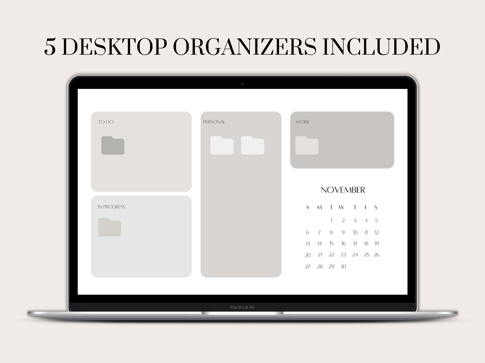 Minimalist Grey Desktop Organizer Wallpapers With Calendar (august 2024 ...