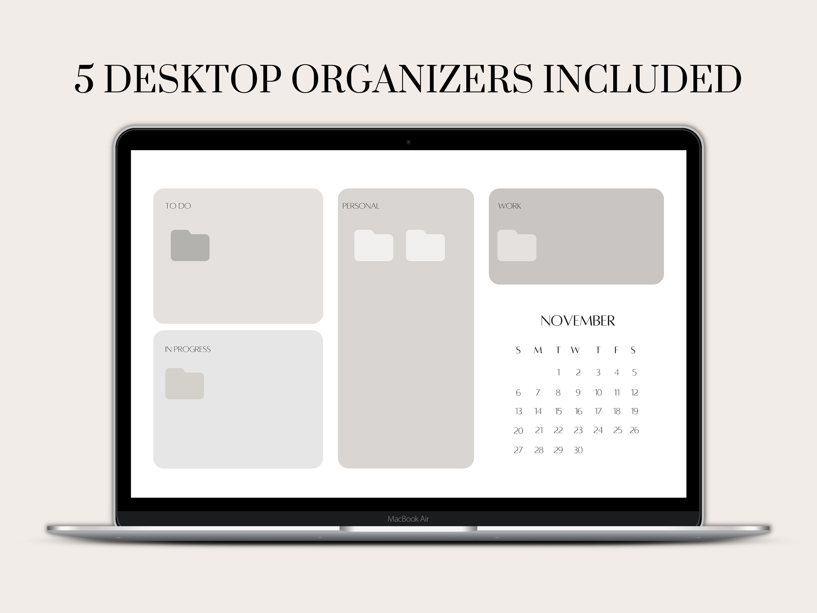Minimalist Grey Desktop Organizer Wallpapers With Calendar (august 2024 ...