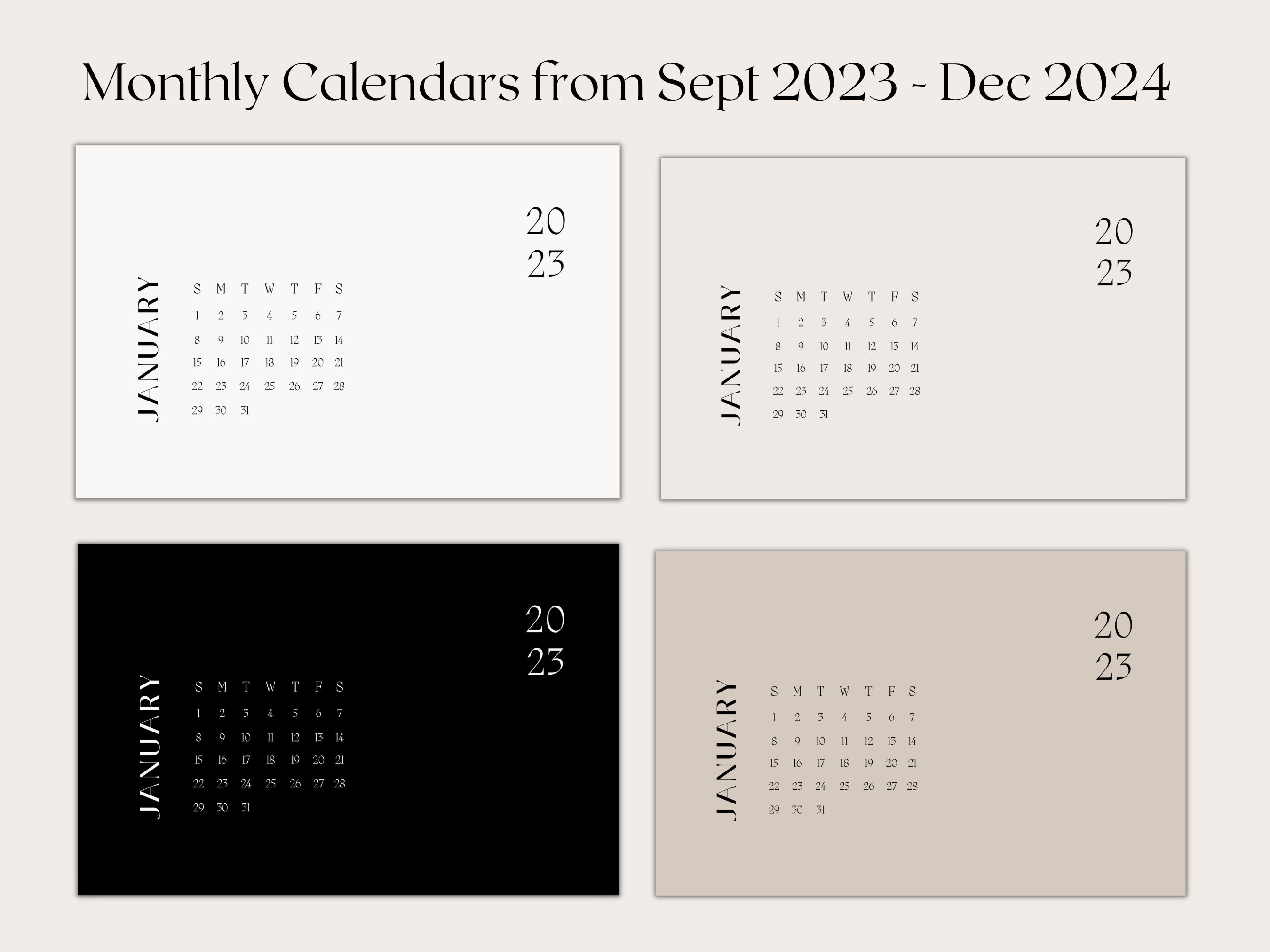 Minimal Monthly Calendar Desktop Screensavers | Neutral, Minimal ...
