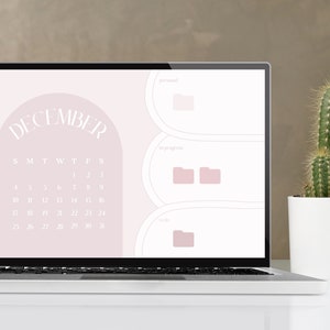 Pink Desktop Organizer Wallpapers With Monthly Calendar (aug 2023 - Dec ...