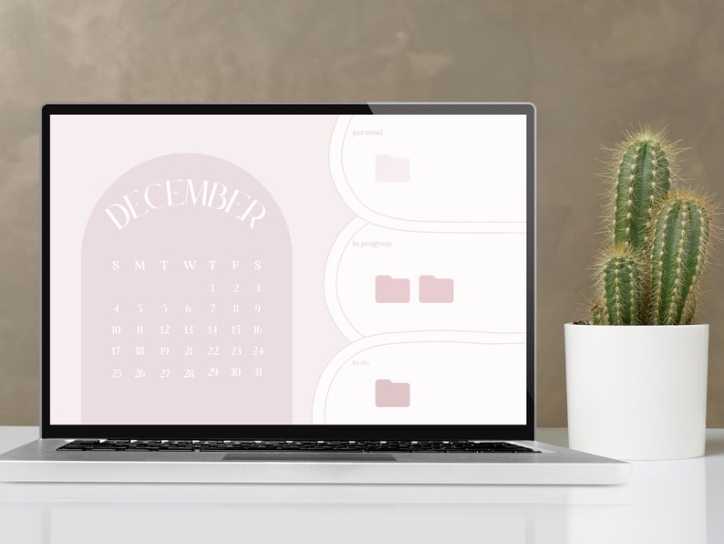 Pink Desktop Organizer Wallpapers With Monthly Calendar (aug 2023 - Dec ...