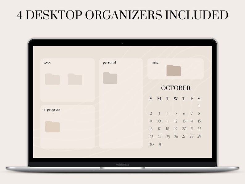 Desktop Wallpaper Organizers With Monthly 2023 Calendar Folder Icons ...