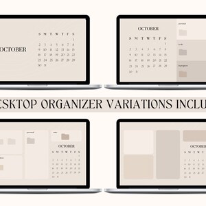 Neutral Desktop Organizer Wallpapers With Calendar (september 2024 ...