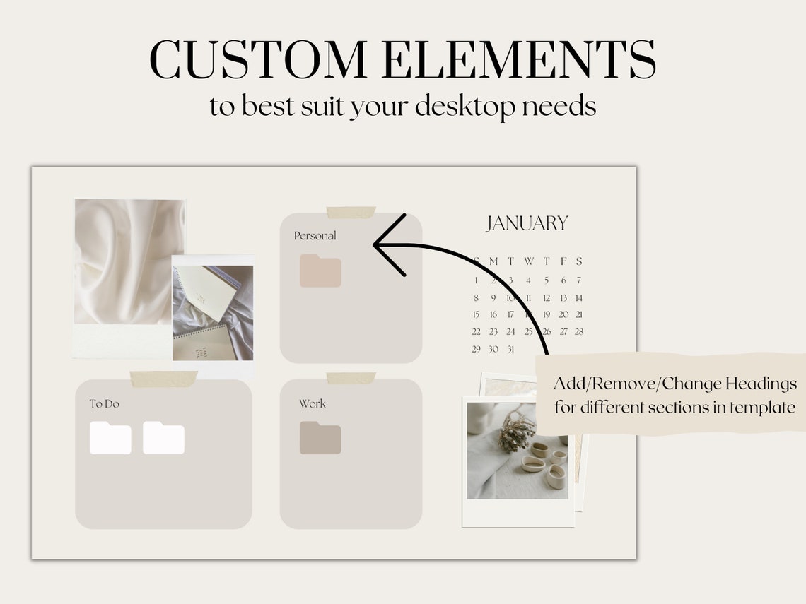 Editable Desktop Wallpaper Organizers With Monthly Calendar (nov 2023 ...