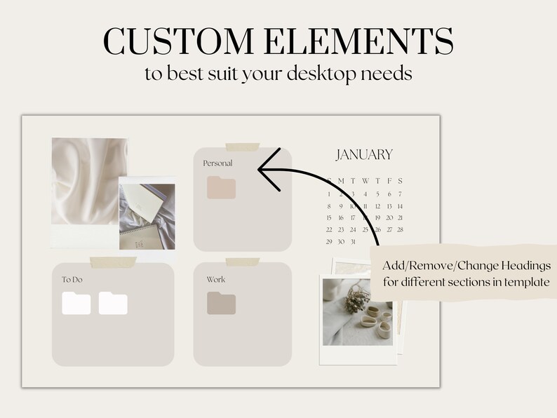 Editable Desktop Wallpaper Organizers With Monthly Calendar (nov 2023 ...