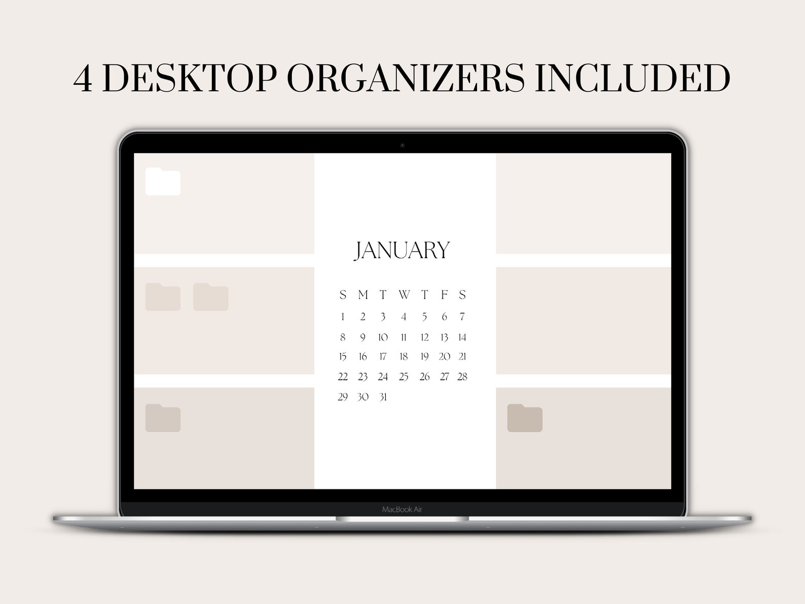 Soft Neutral Desktop Organizer Wallpapers With Monthly Calendar (aug ...