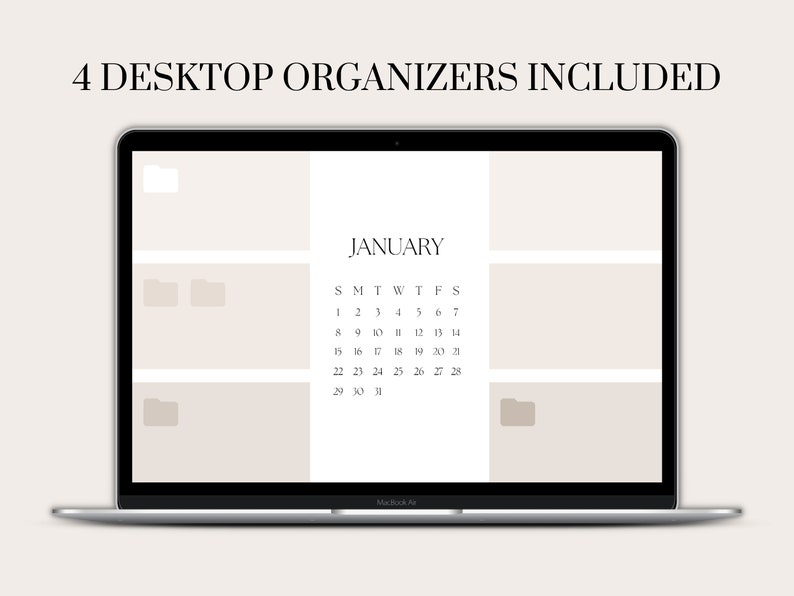 Soft Neutral Desktop Organizer Wallpapers With Monthly Calendar (aug ...