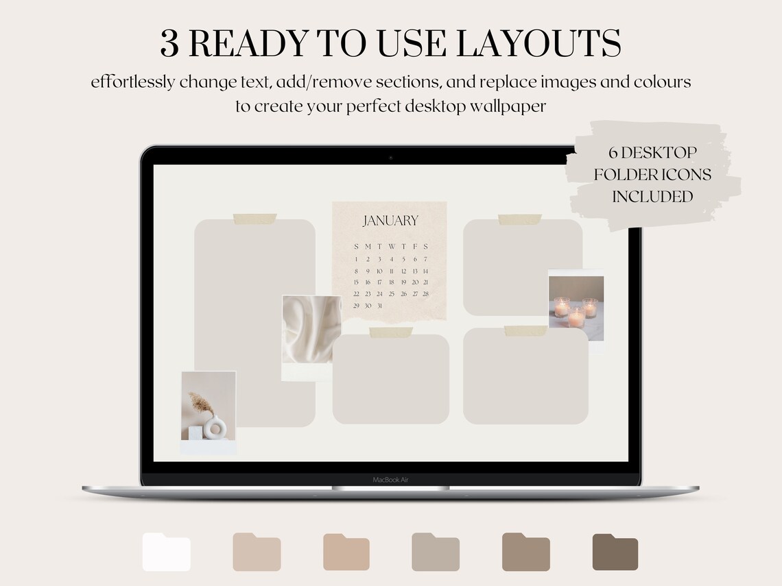 Editable Desktop Wallpaper Organizers With Monthly Calendar (nov 2023 ...