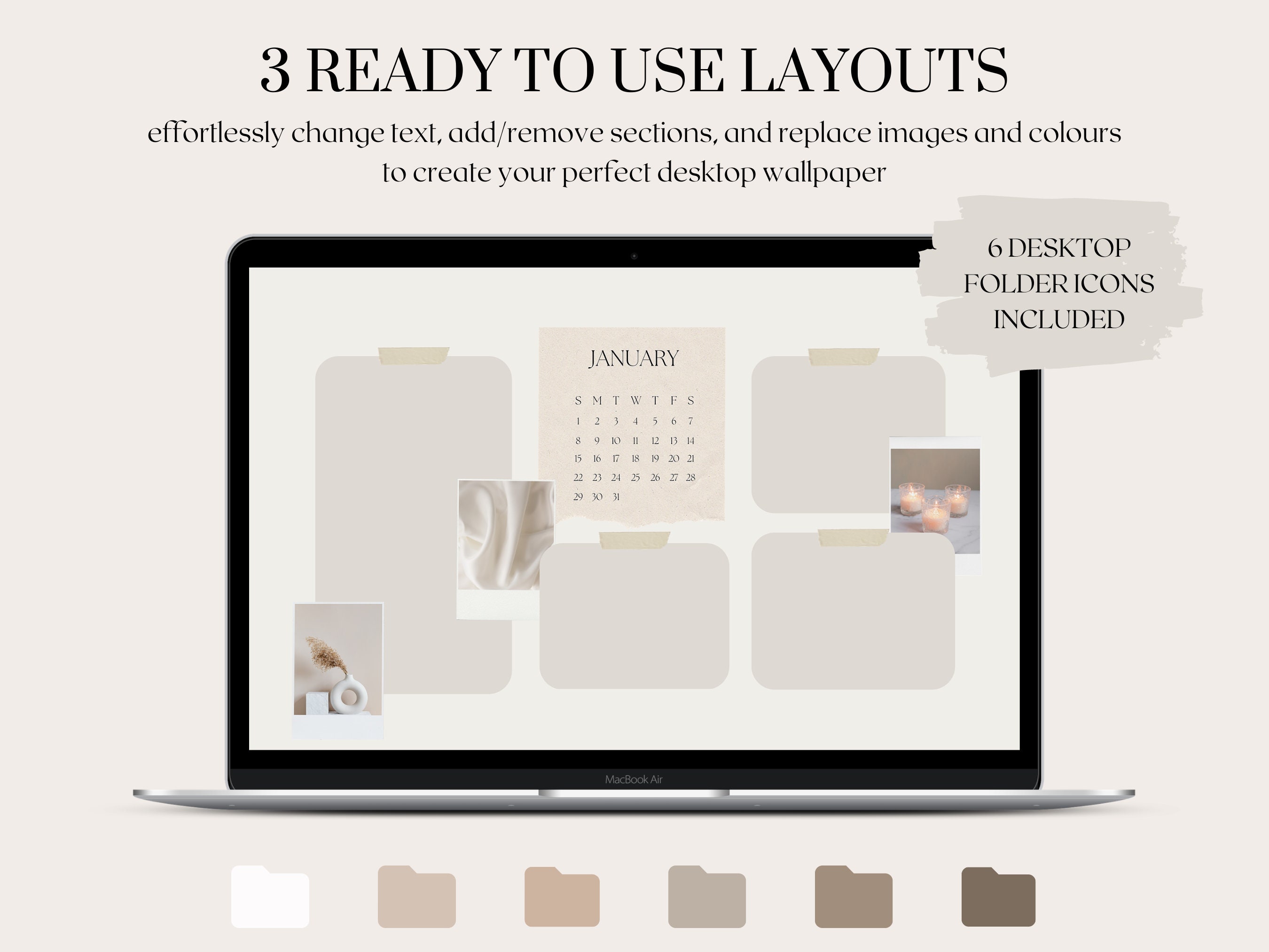 Editable Desktop Wallpaper Organizers With Monthly Calendar (nov 2023 ...