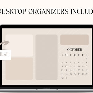 Neutral Desktop Organizer Wallpapers With Calendar (september 2024 ...