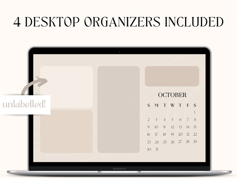 Neutral Desktop Organizer Wallpapers With Calendar (september 2024 ...