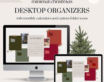 Christmas Desktop Wallpaper Organizer Minimal Winter Theme Desktop ...