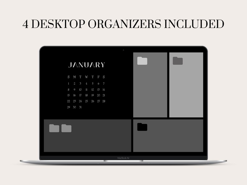 Desktop Wallpaper Organizers With Monthly Calendar jan Dec 2024 Folder ...
