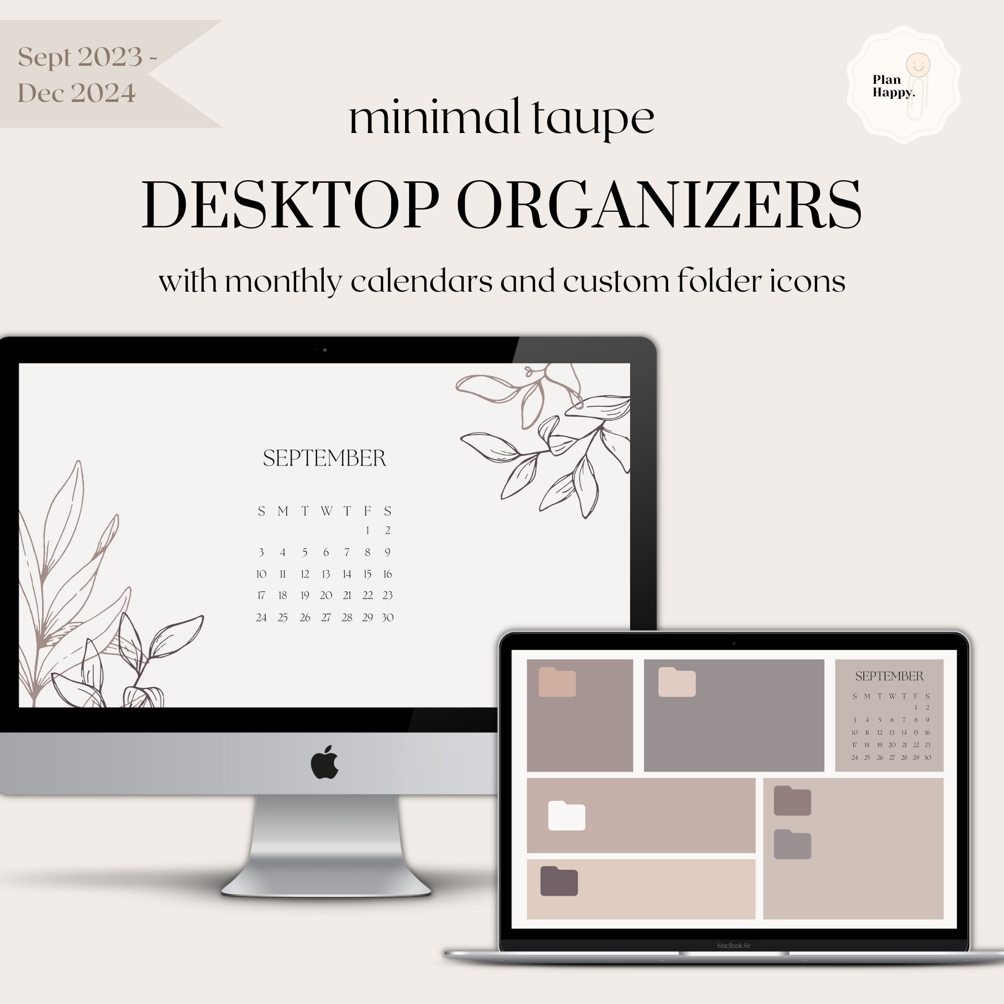 Desktop Wallpaper Organizers With Monthly Calendar (sept 2023 - Dec ...