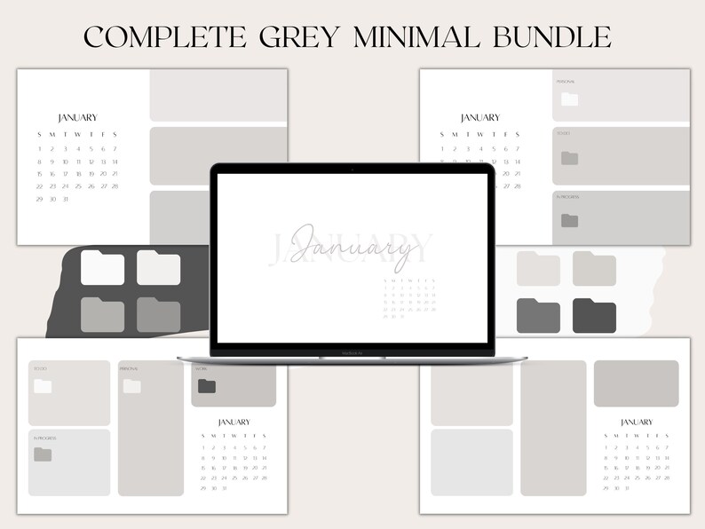 Desktop Organizing Wallpapers With Folder Icons and Monthly Calendars ...