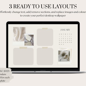 Editable Desktop Wallpaper Organizers With Monthly Calendar (nov 2023 ...