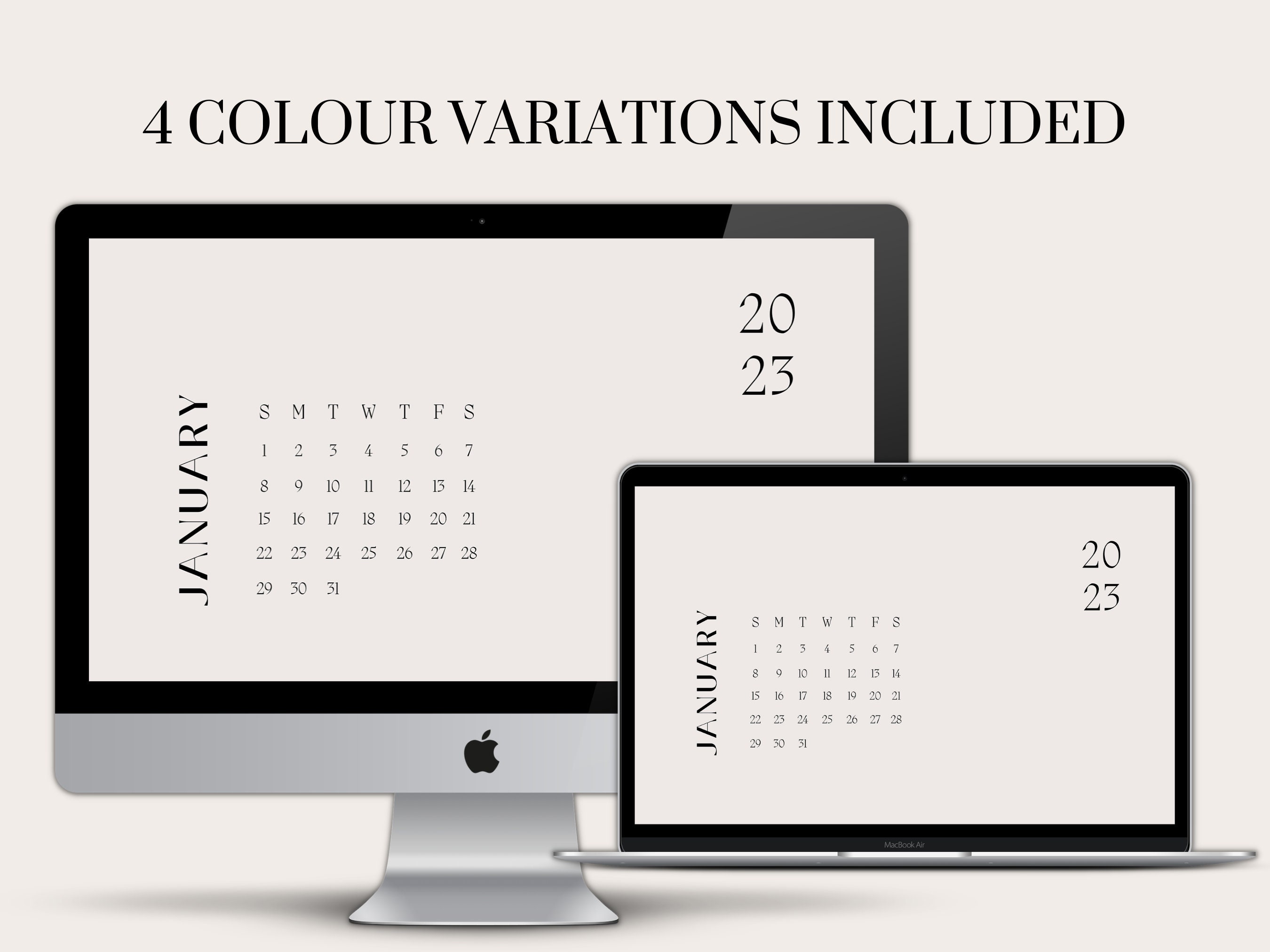 Minimal Monthly Calendar Desktop Screensavers | Neutral, Minimal ...