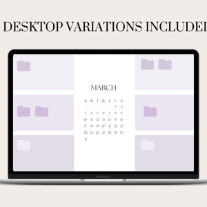 Soft Lilac Desktop Organizer Wallpapers With Monthly Calendar (march ...