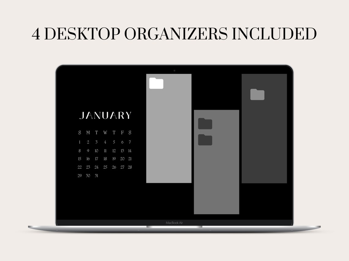 Desktop Wallpaper Organizers With Monthly Calendar jan Dec 2024 Folder ...
