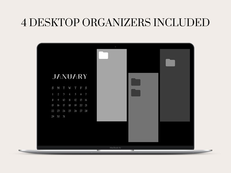 Desktop Wallpaper Organizers With Monthly Calendar jan Dec 2024 Folder ...