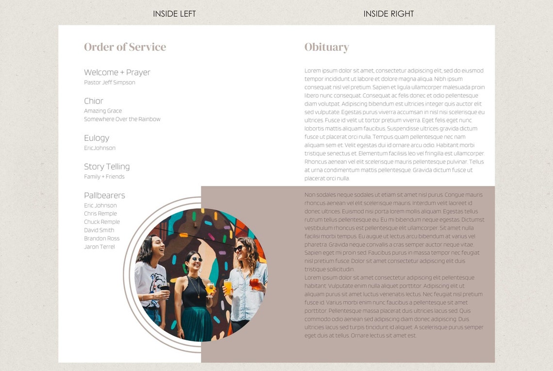 Editable Celebration of Life Program Template Program - Etsy Canada