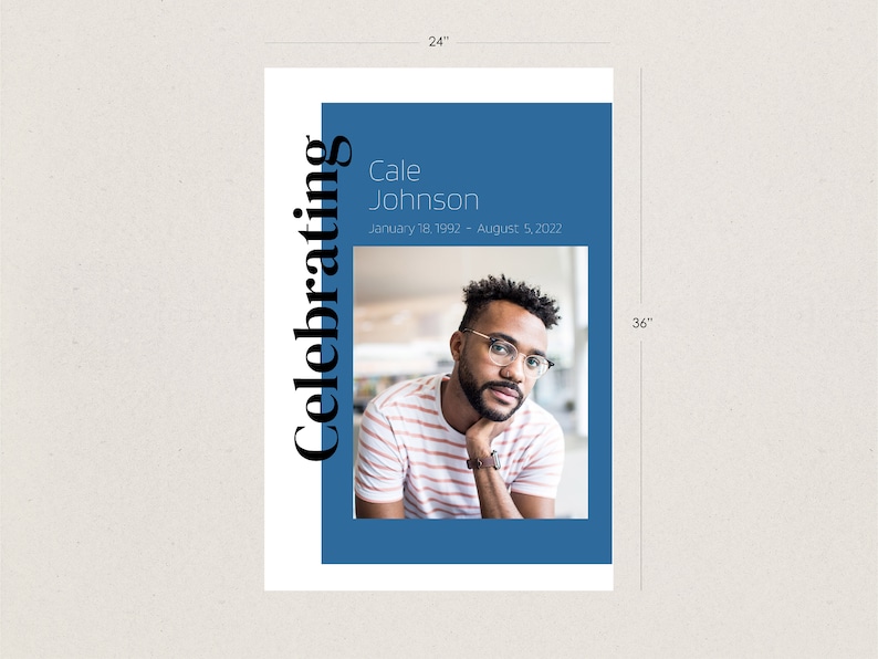 Funeral Poster Celebration of Life Poster Template Poster Memorial ...