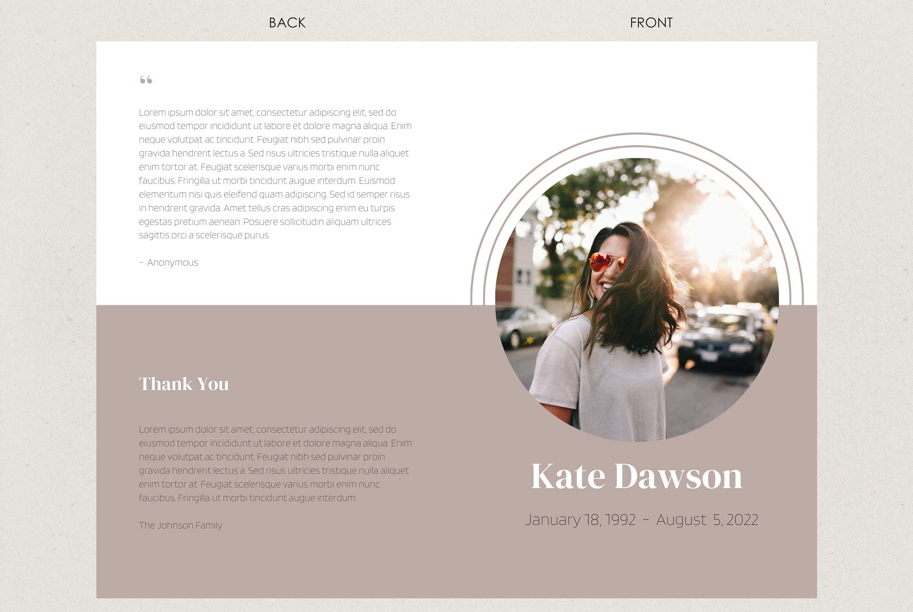 Editable Celebration of Life Program Template Program - Etsy Canada