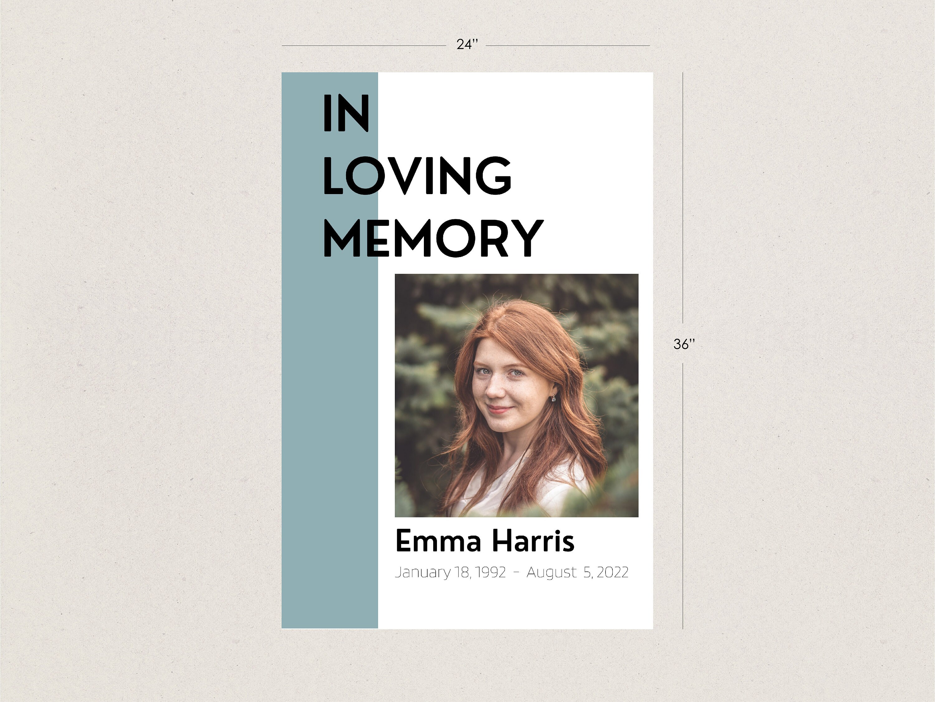 Memorial Celebration of Life Poster Template Poster Funeral Printable ...