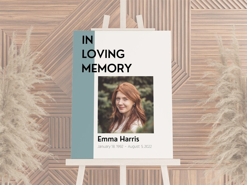 Memorial Celebration of Life Poster Template Poster Funeral Printable ...