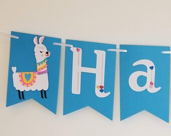 Llama Happy Birthday Banner - Etsy