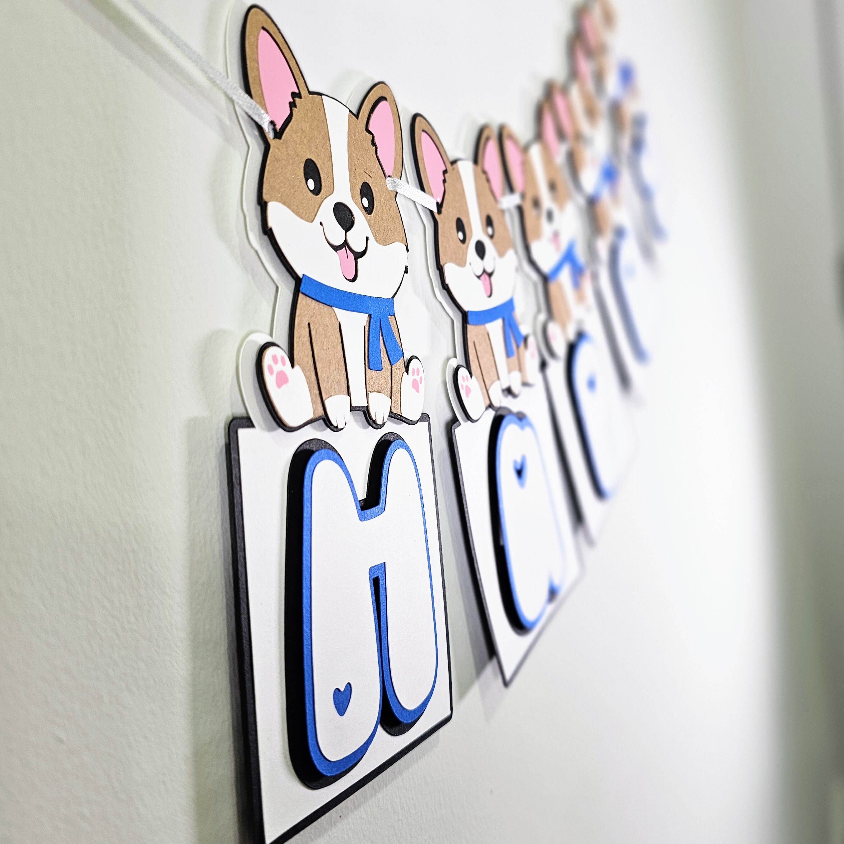 Puppy Birthday Banner for Dog Theme Party corgi Dog Banner Kid's ...