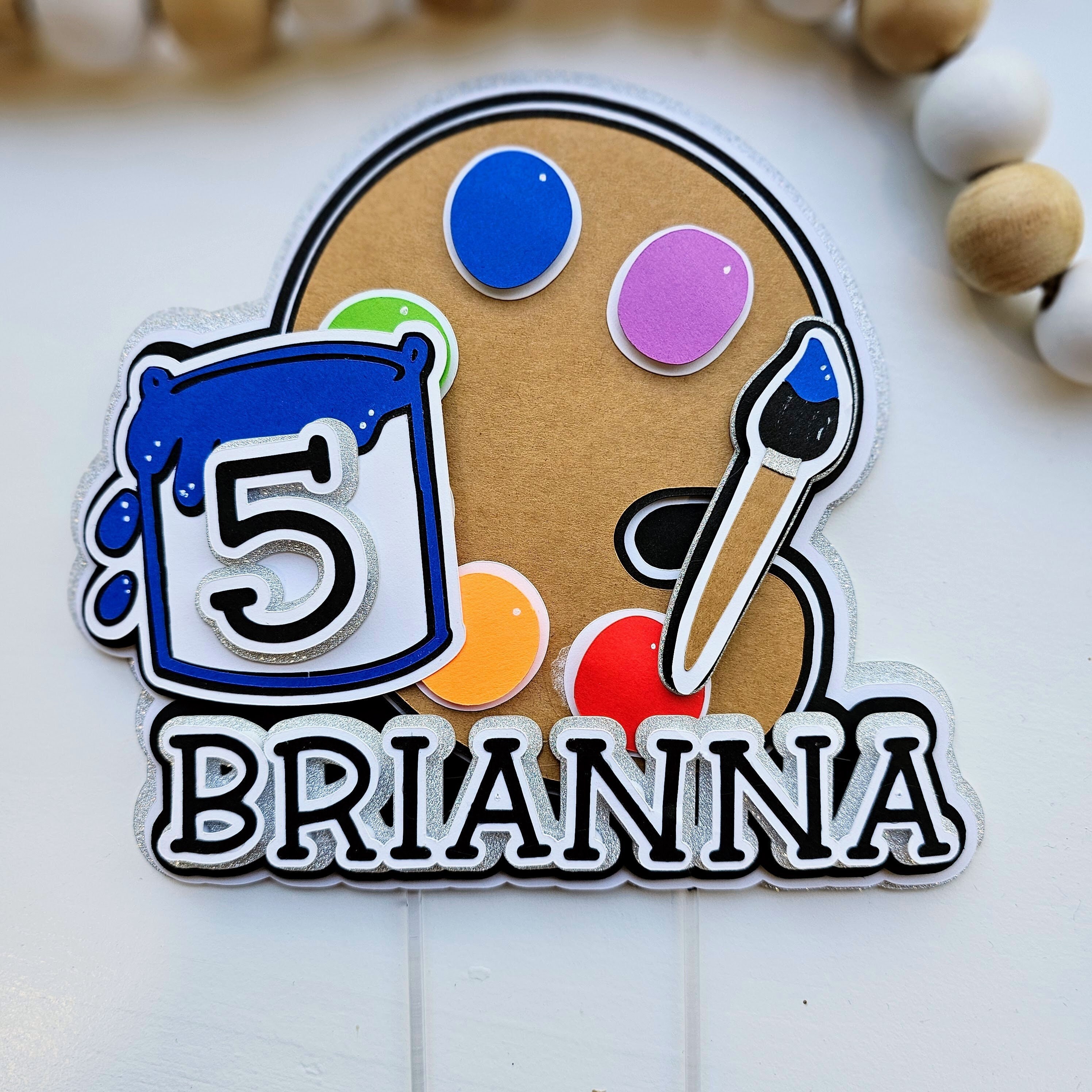 Personalized Art Party Cake Topper Painting Party Theme Colorful Art ...
