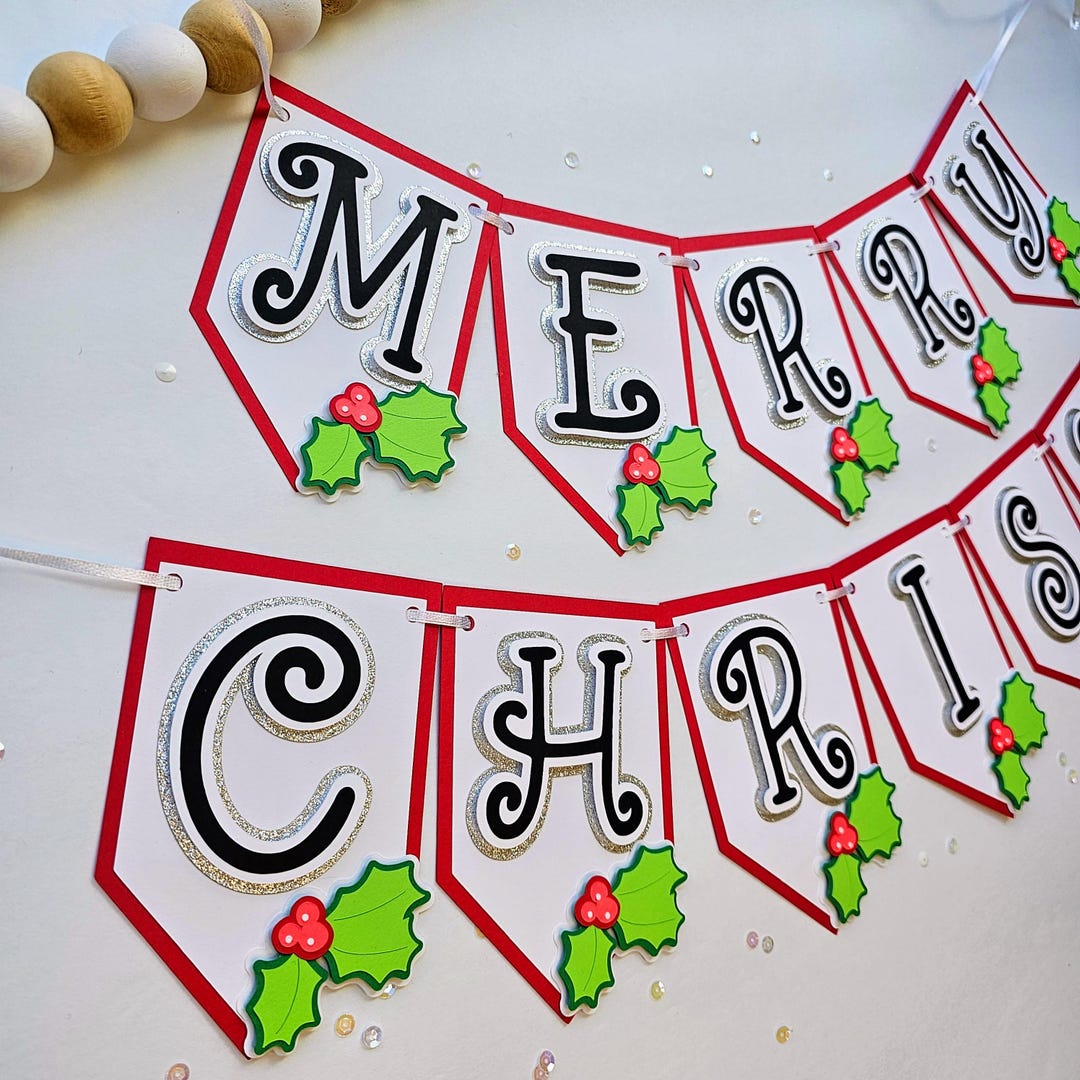 Personalized Merry Christmas Party Banner Custom Merry Birthday Happy ...