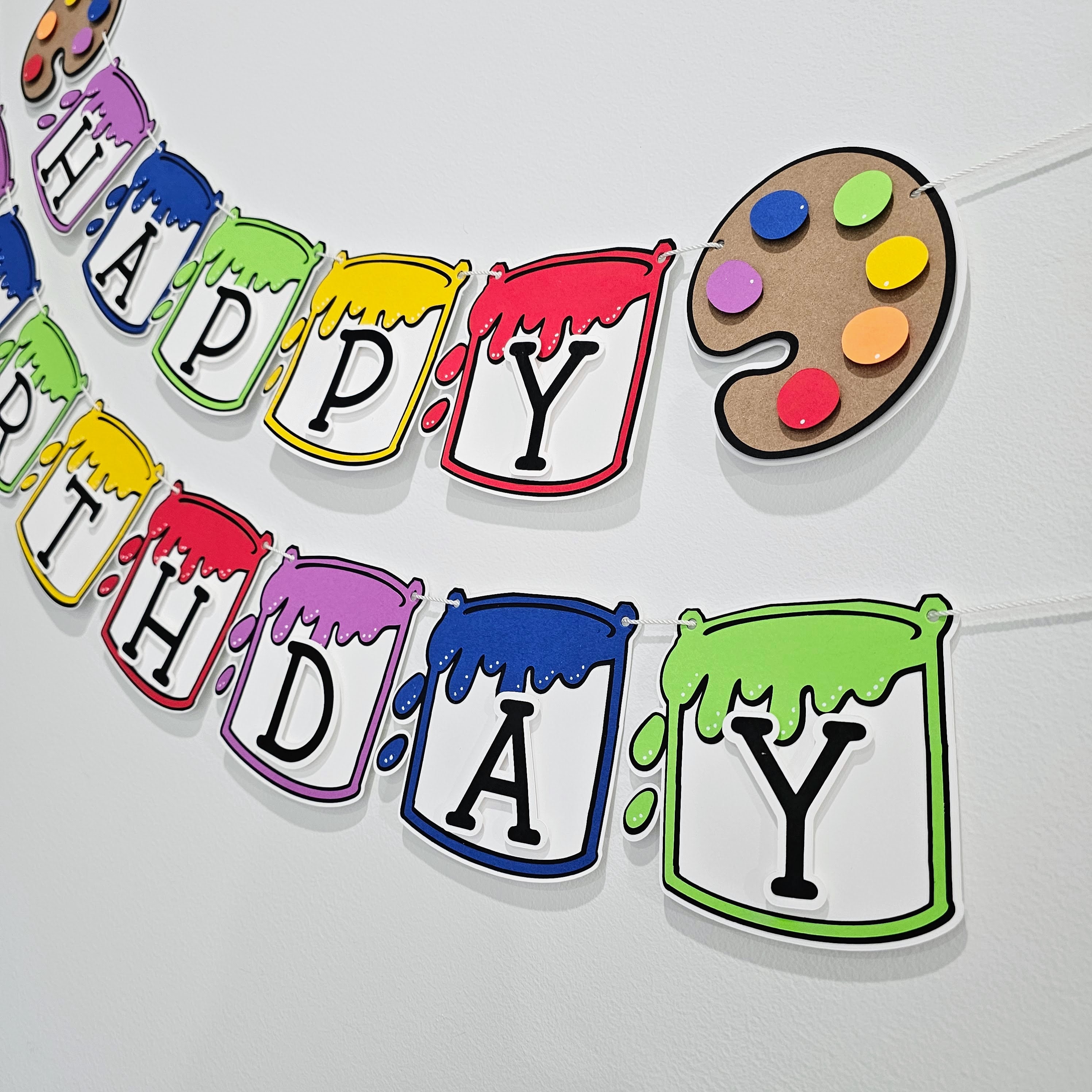 Art Party Happy Birthday Banner Painting Party Craft Party Decorations ...