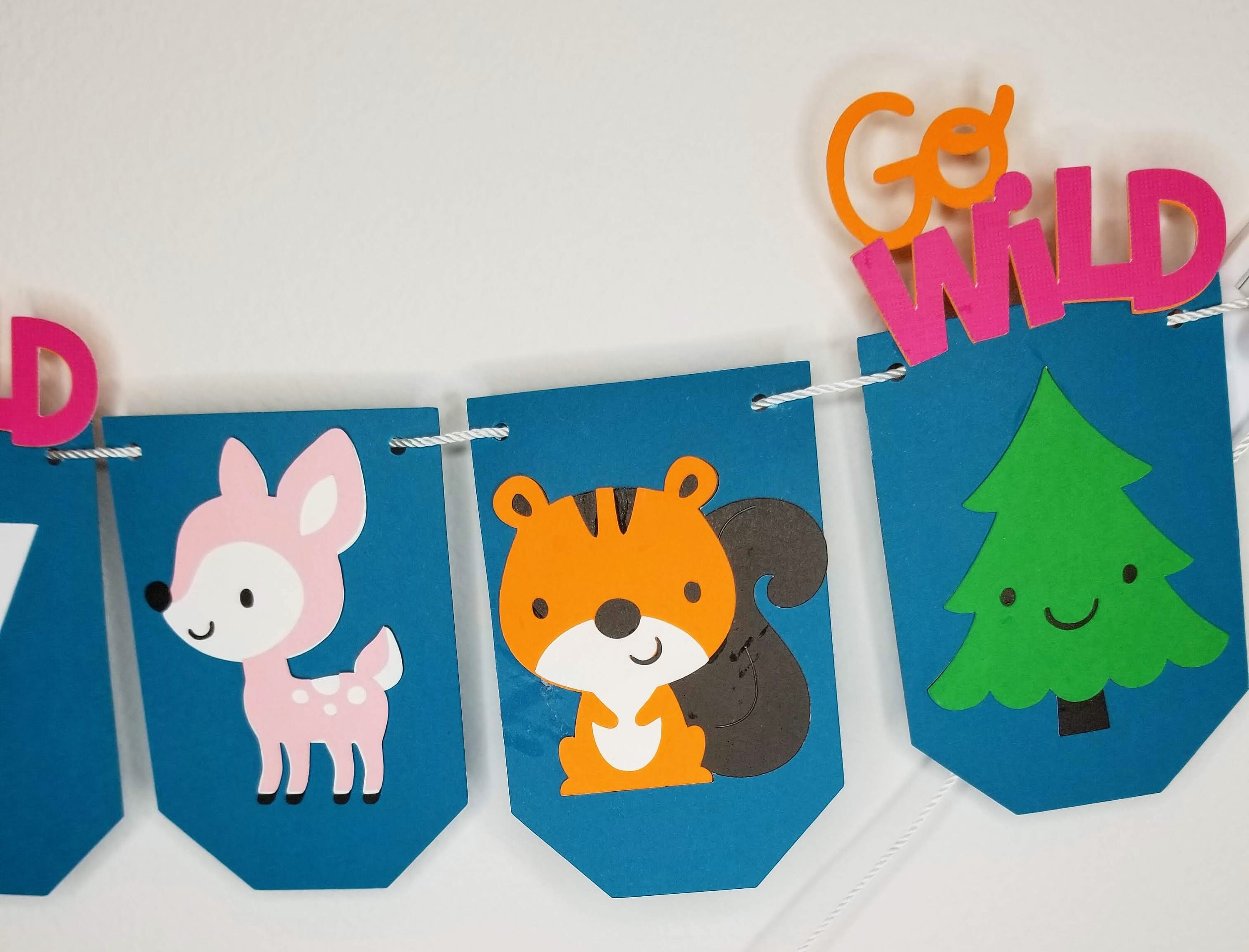 Woodland Animal Happy Birthday Banner Animal Banner - Etsy