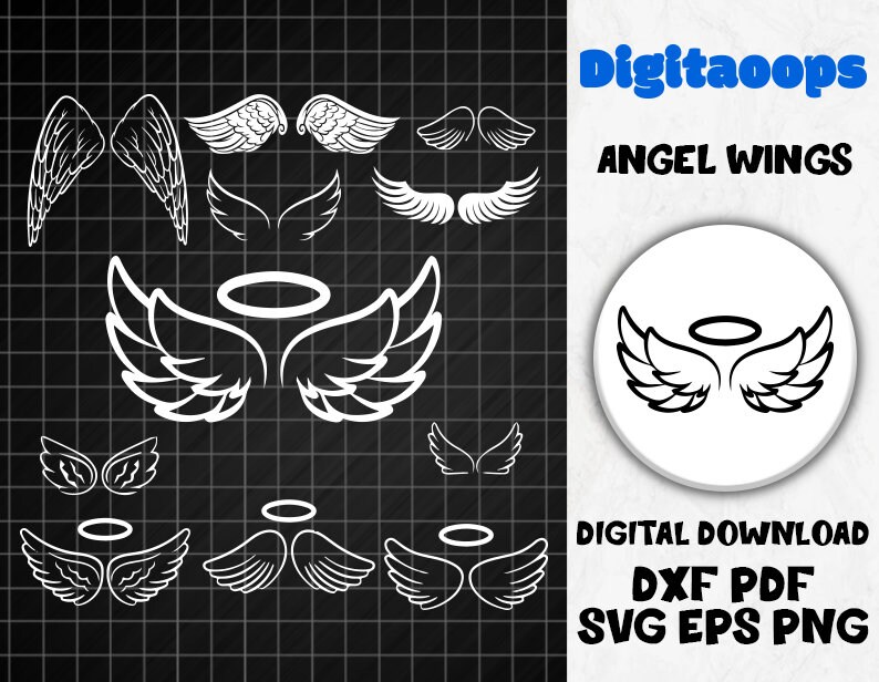 Angel Wings Svg Bundle Angelic Svg Wings Png Angel Wings Cut - Etsy ...