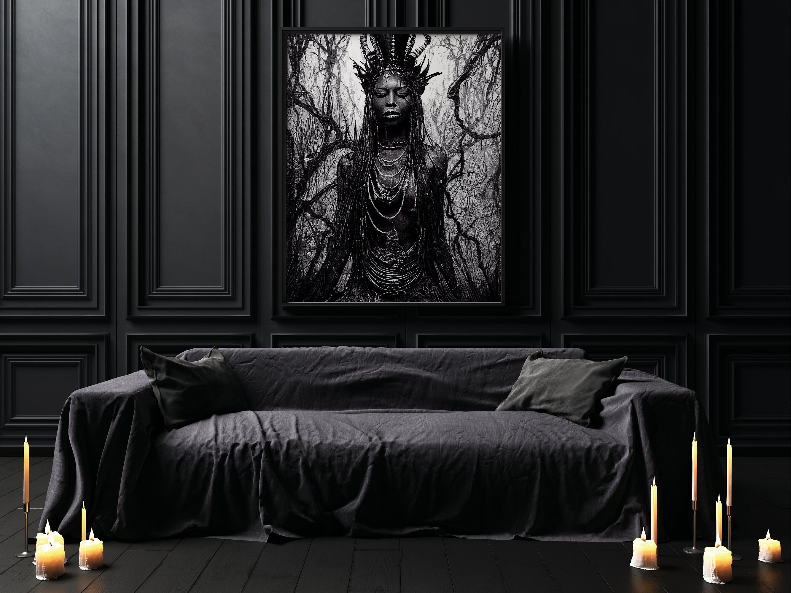 Voodoo Priestess Gothic Art Print Horror Print Victorian Ink Drawing ...