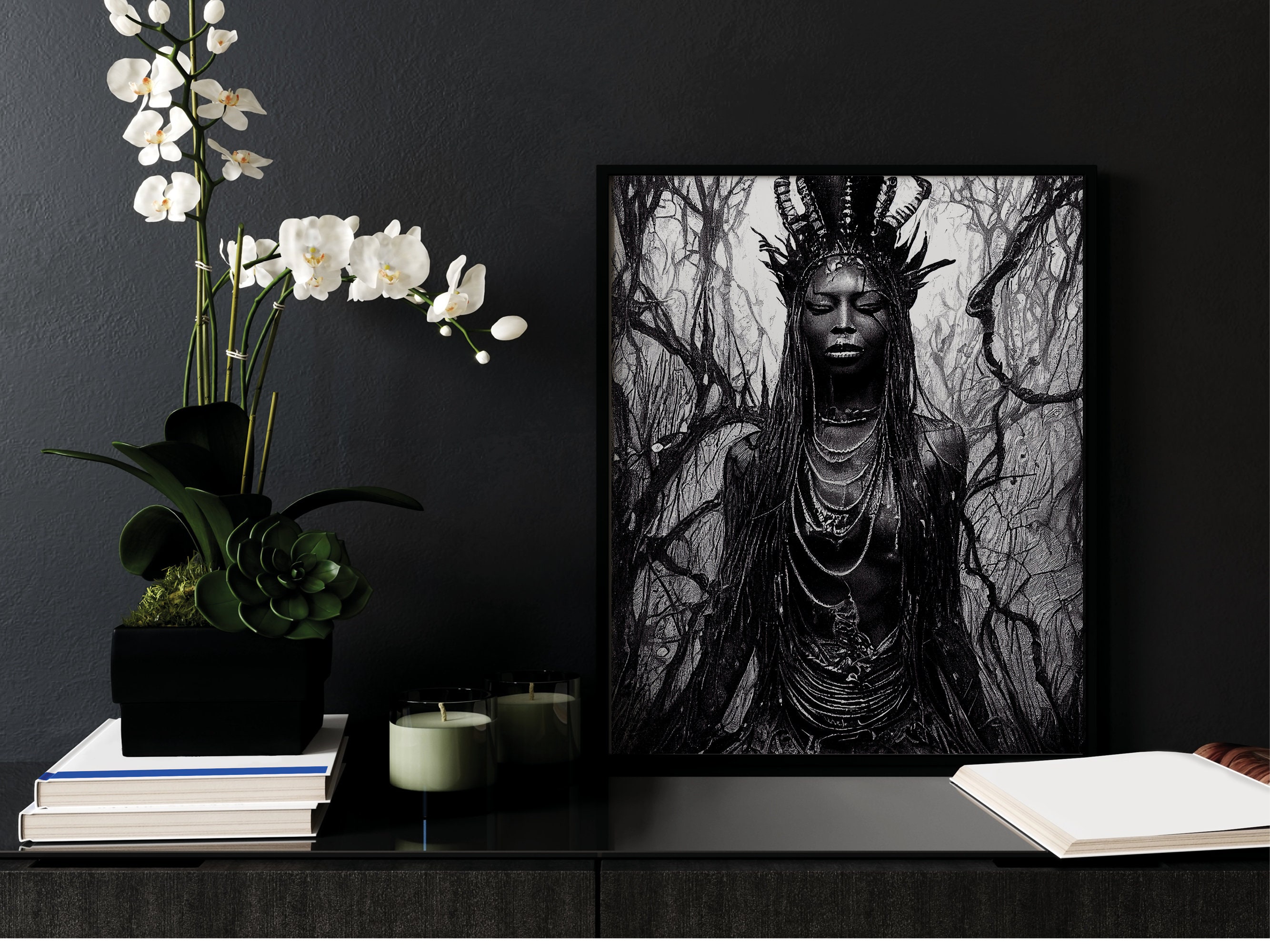 Voodoo Priestess Gothic Art Print Horror Print Victorian Ink Drawing ...