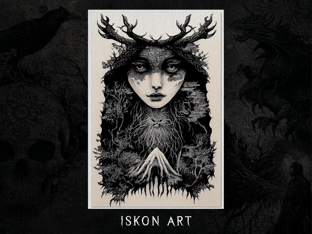 The Goddess of the Swamp Gothic Art Print Horror Print Victorian Ink ...