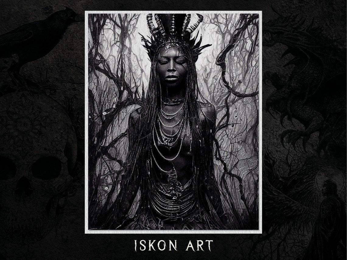 Voodoo Priestess Gothic Art Print Horror Print Victorian Ink Drawing ...