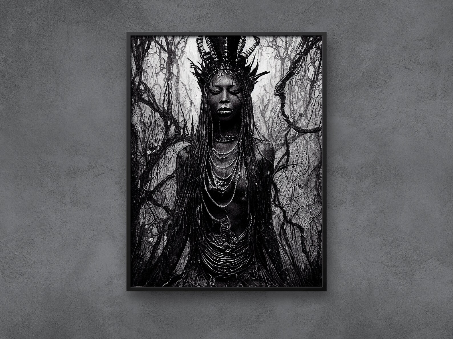 Voodoo Priestess Gothic Art Print Horror Print Victorian Ink Drawing ...