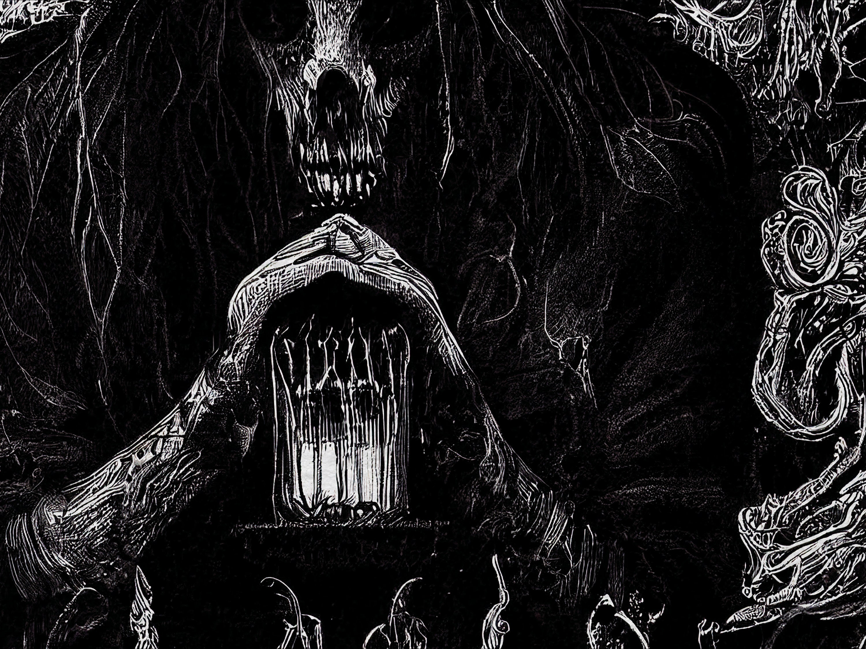 Clues in the Darkness Gothic Art Print Horror Drawings Dark Art ...