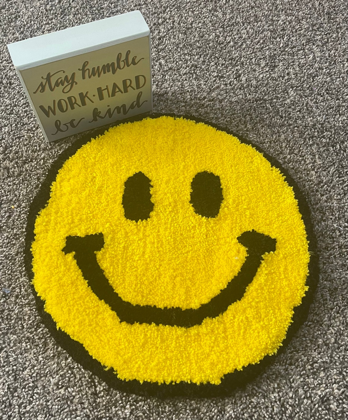 Handmade Tufted Smiley Face Rug or Wall Decoration With Non - Etsy