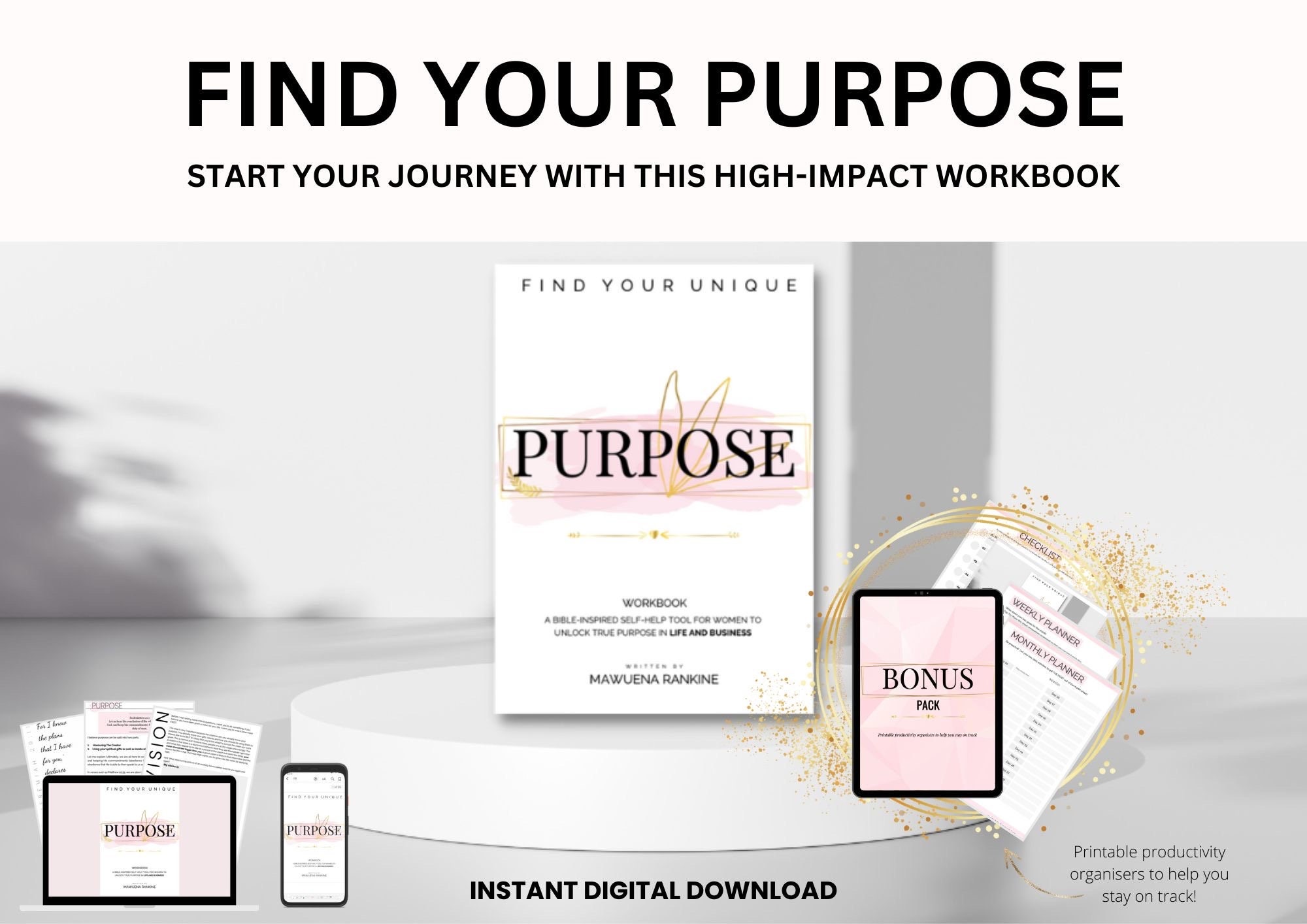Find Your Purpose Workbook Life Coach Purposeful Life Purpose Self Care ...