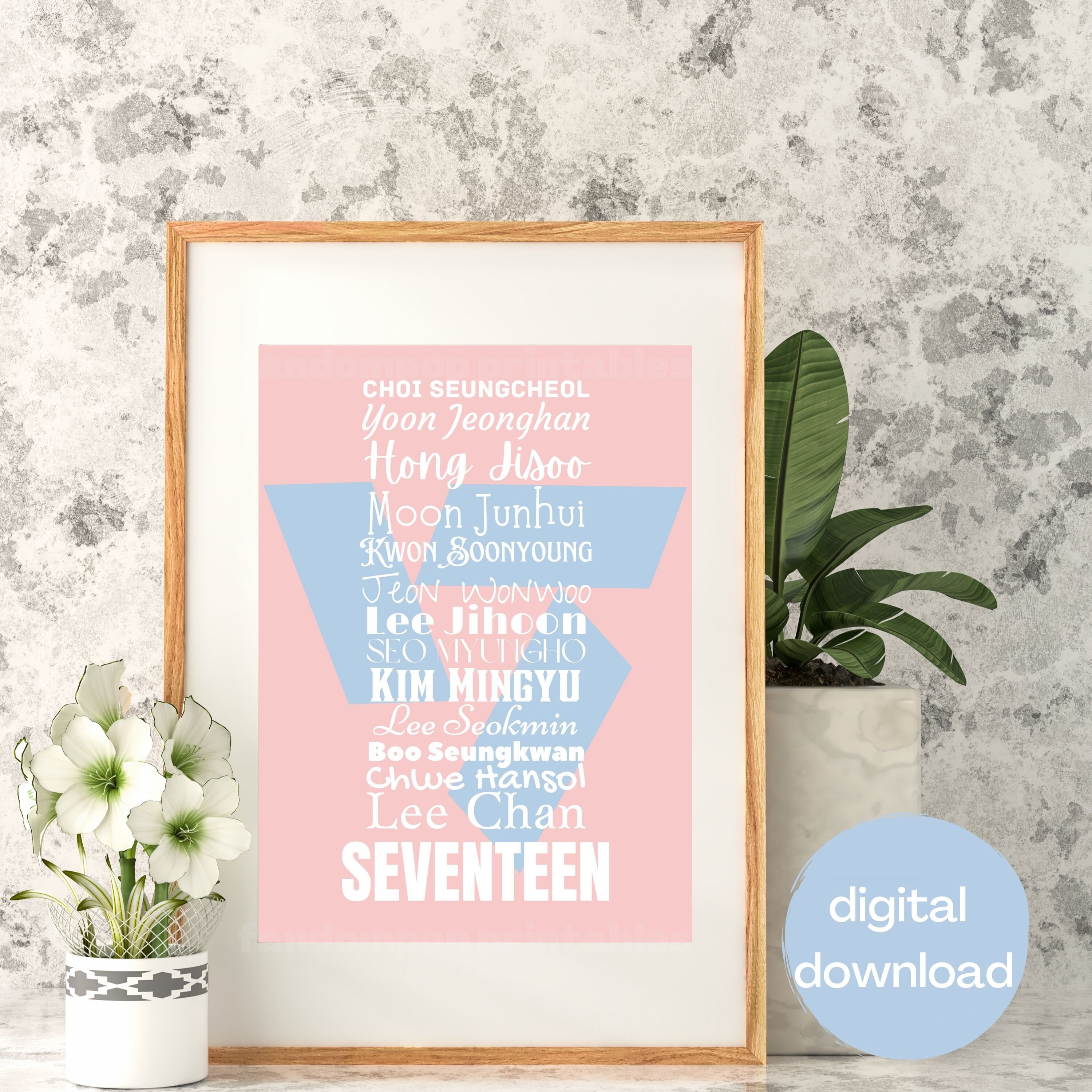 Seventeen Name Fanchant Digital Download, Seventeen Carat Prints ...