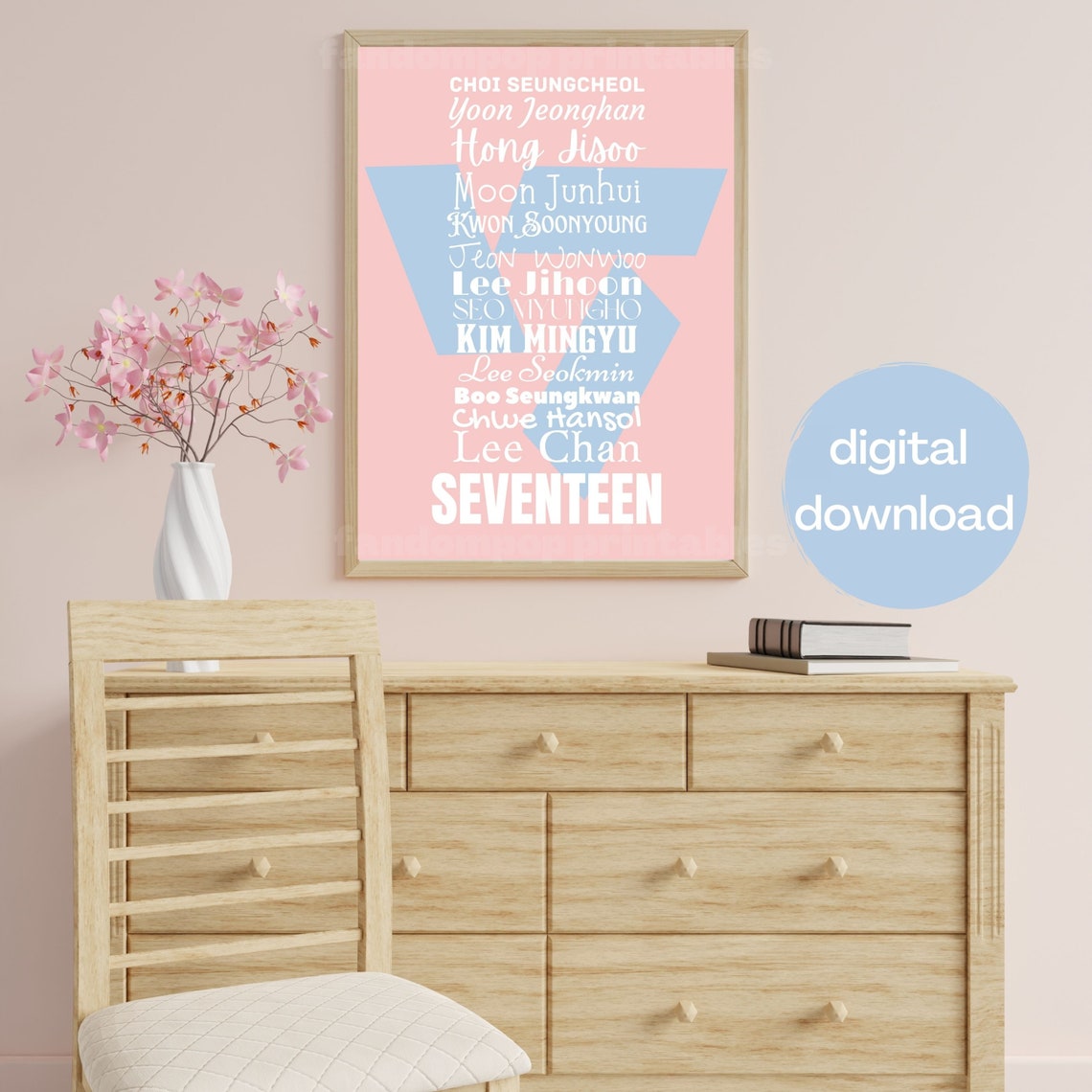 Seventeen Name Fanchant Digital Download, Seventeen Carat Prints ...