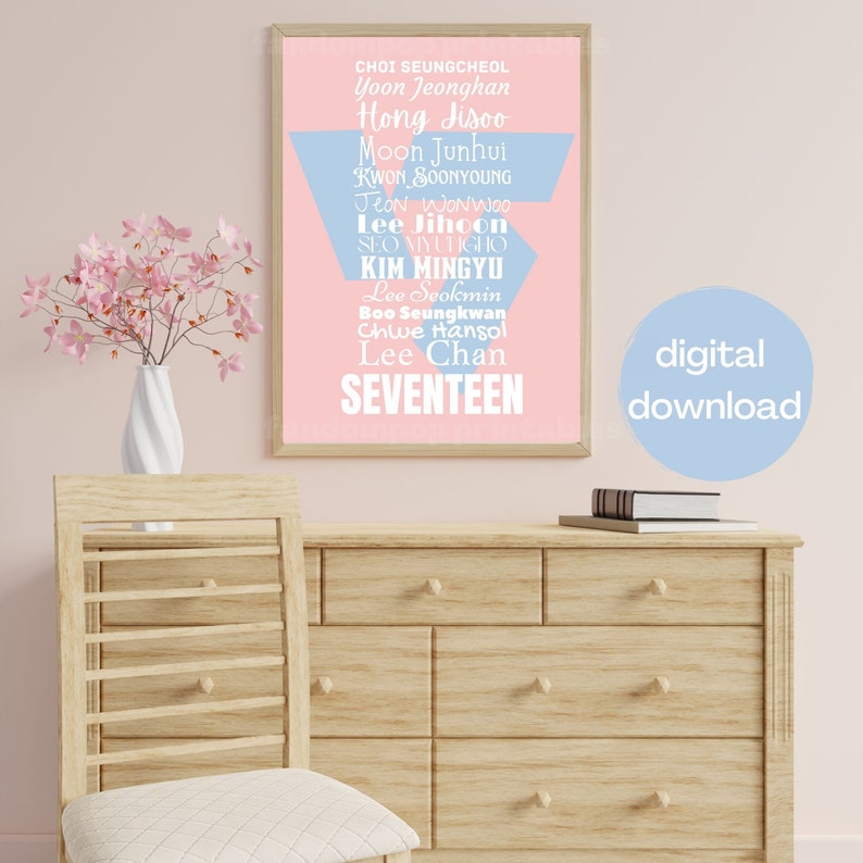 Seventeen Name Fanchant Digital Download, Seventeen Carat Prints ...