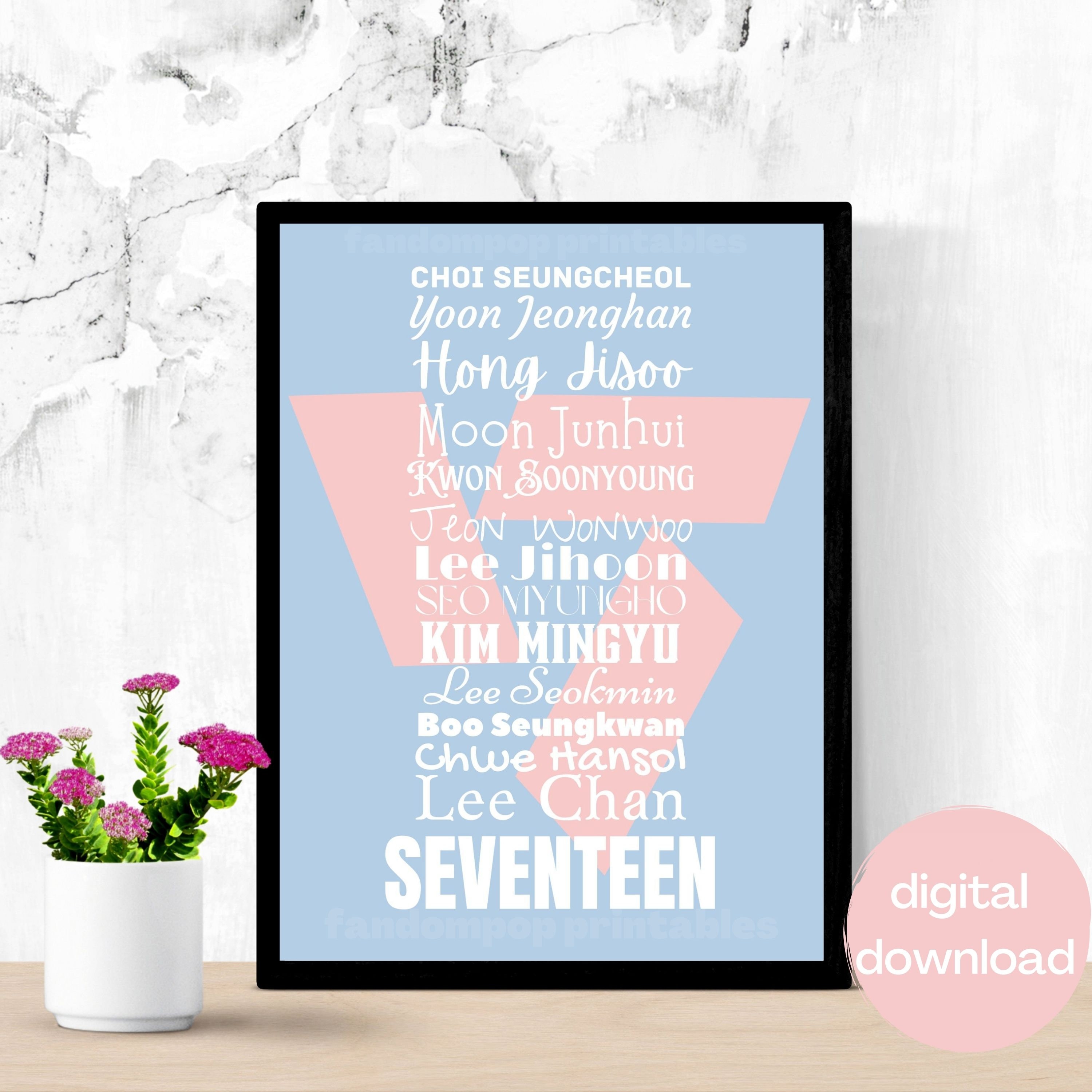Seventeen Name Fanchant Digital Download, Seventeen Carat Prints ...
